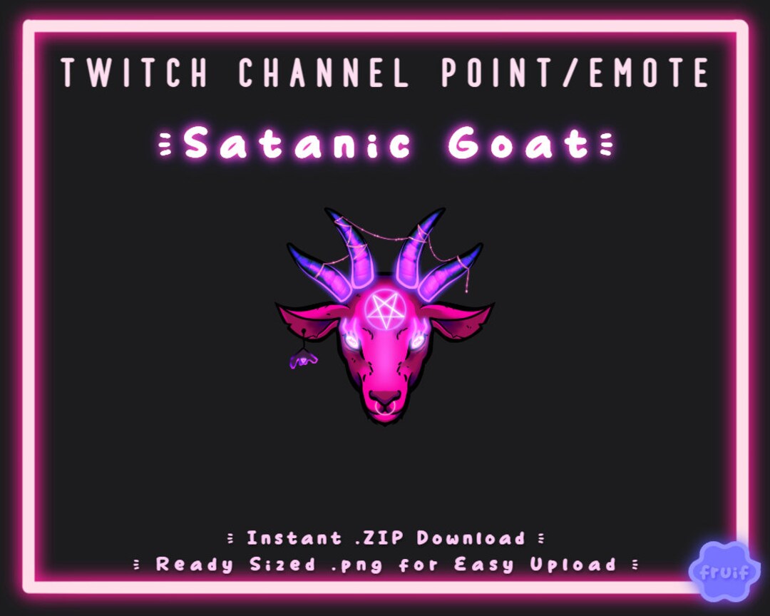 Twitch Channel Point Satanic Goat Magenta Aesthetic Neon Goth Witchy ...