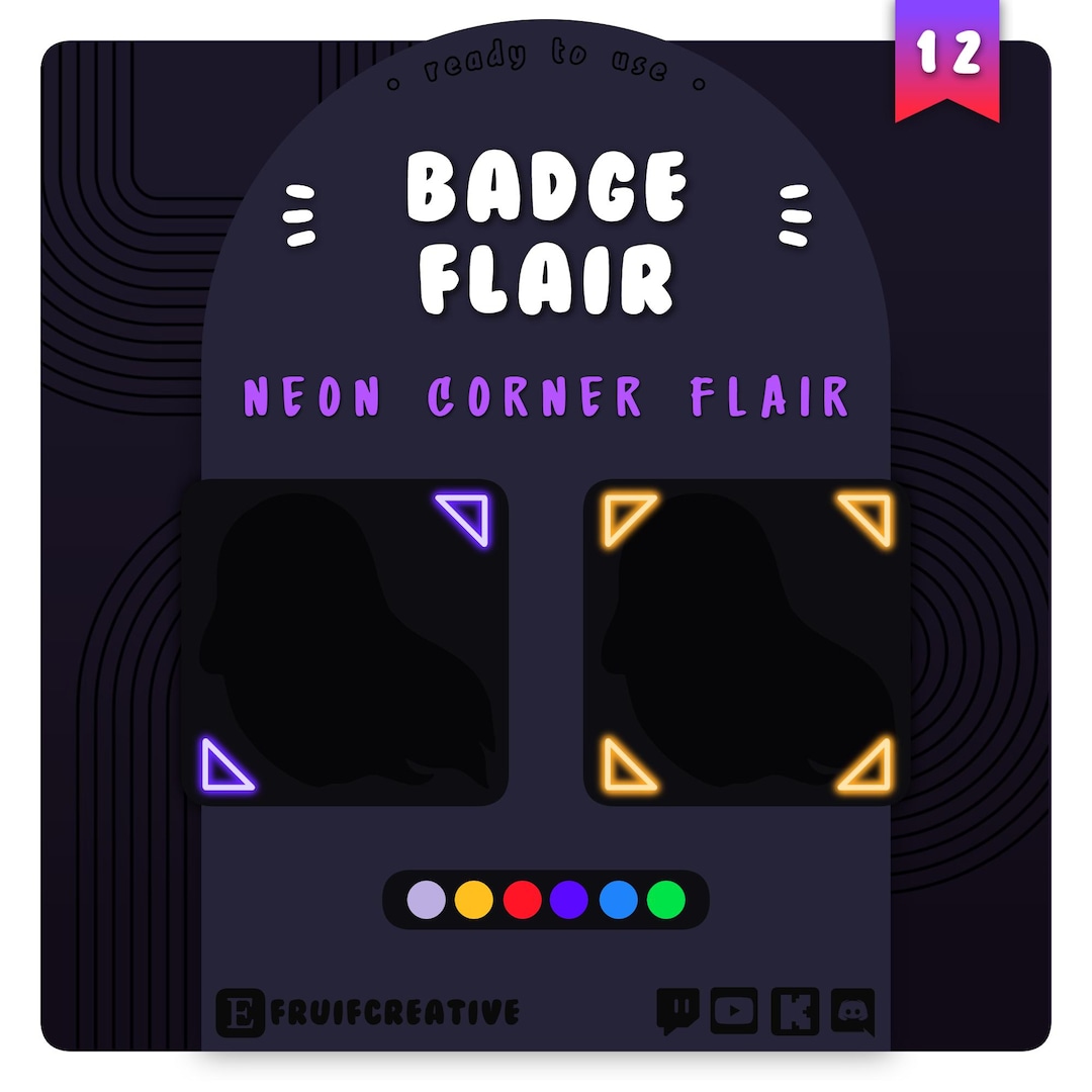 Twitch Sub Badge Flair: Neon Corner Glow | Cyberpunk Aesthetic (instant ...