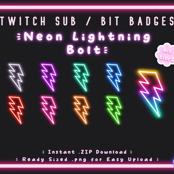 Twitch Badges Sub Lightning Bolt - Etsy
