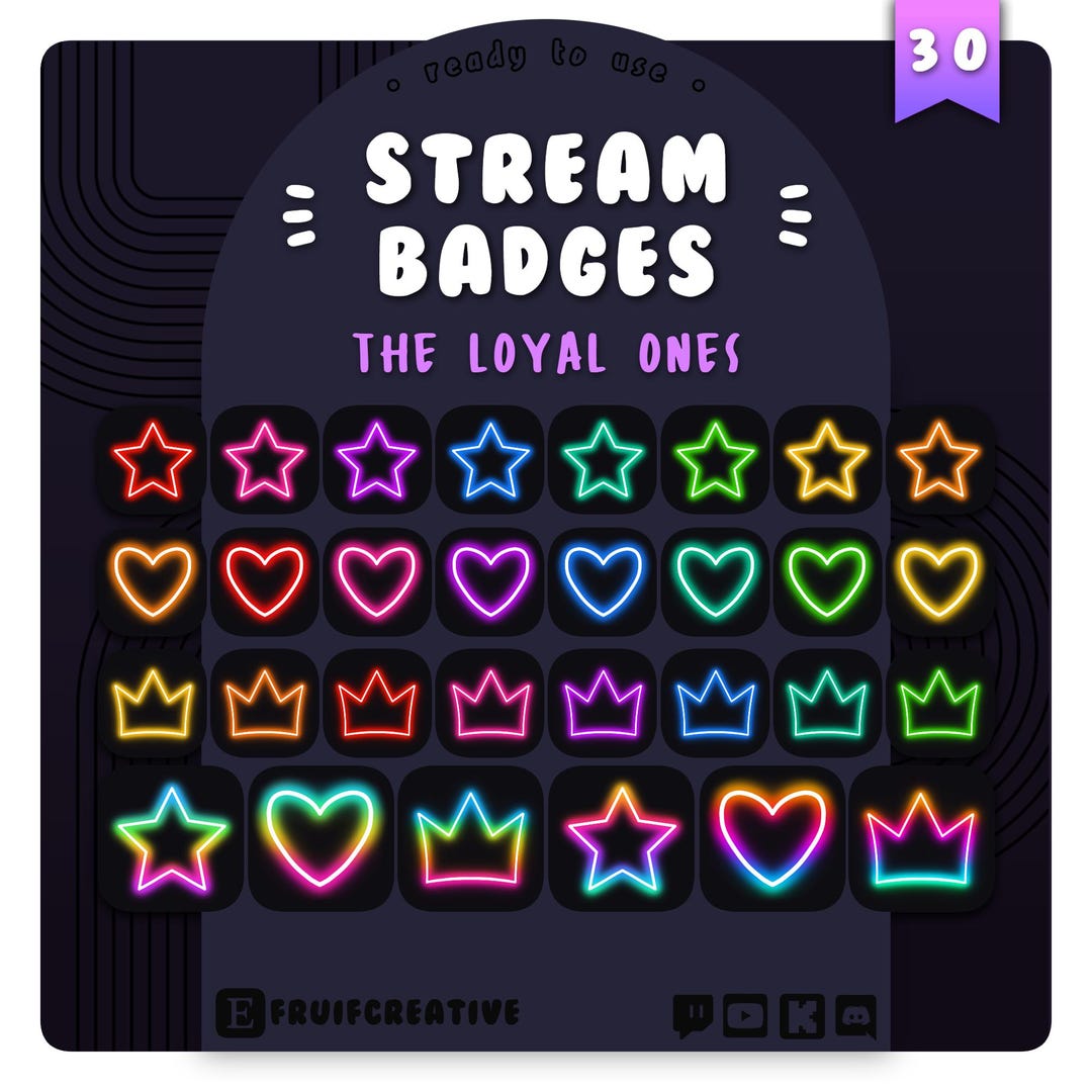 Neon Stream Badge Package: Loyal Ones (digital Download) - Etsy