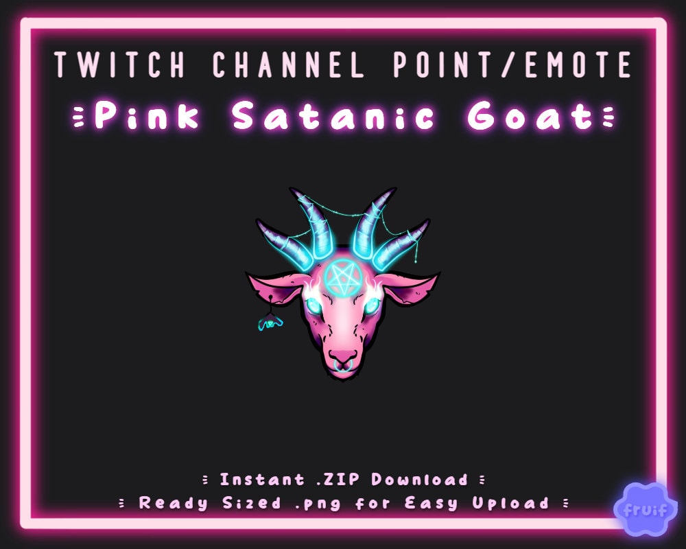Twitch Channel Point Pink Satanic Goat Aesthetic Neon Goth Witchy Dark ...