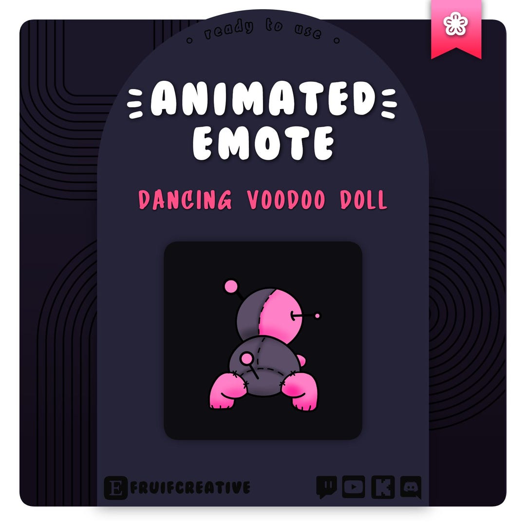 Cute Dancing Voodoo Doll | Animated Emote | Pink | Happy Butt Dance GIF ...