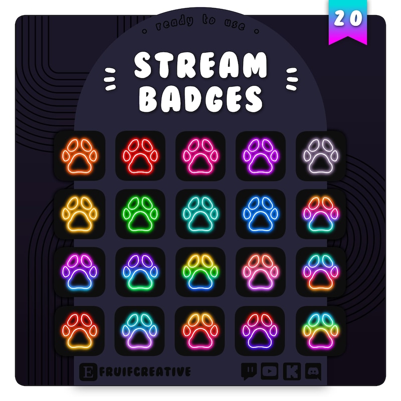 Neon Cat and Dog Paw - Etsy