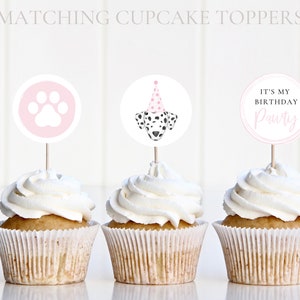 INSTANT DONWLOAD Puppy Pawty Cupcake Topper 2 PAGES, Printable, Dog ...