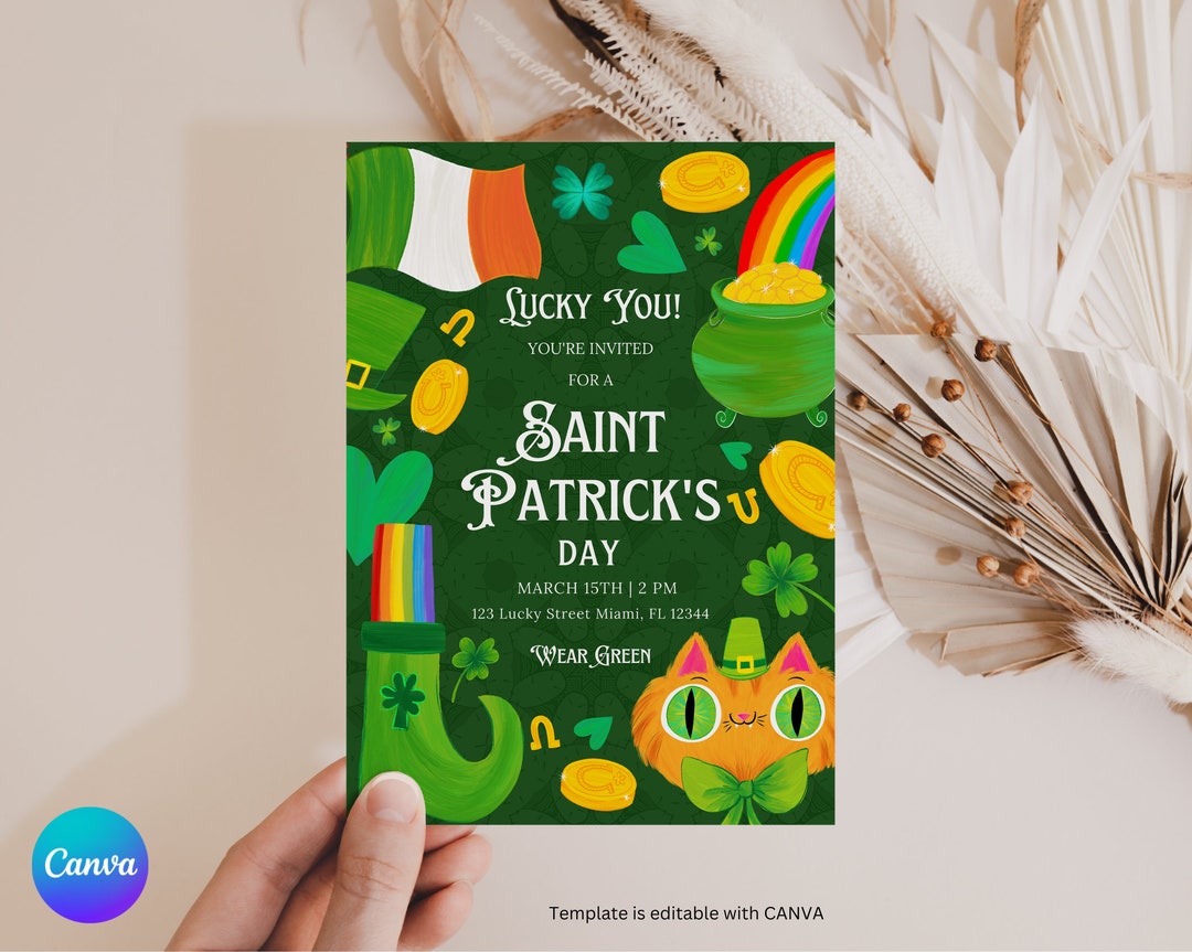 EDITABLE St Patricks Day Invitation| Lucky Charm | March Baby Shower ...