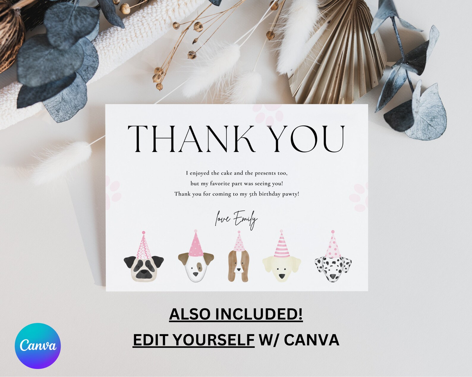PINK Puppy Pawty Printable Bundle Set NO INVITE - Etsy