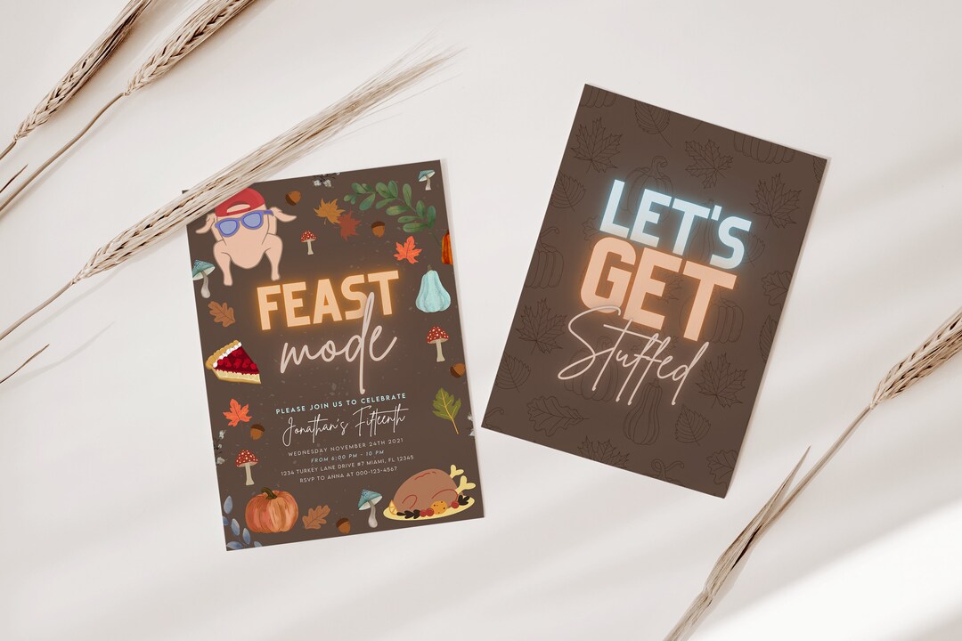 Self-editable Thanksgiving Invitation, Cool Turkey Invite ...