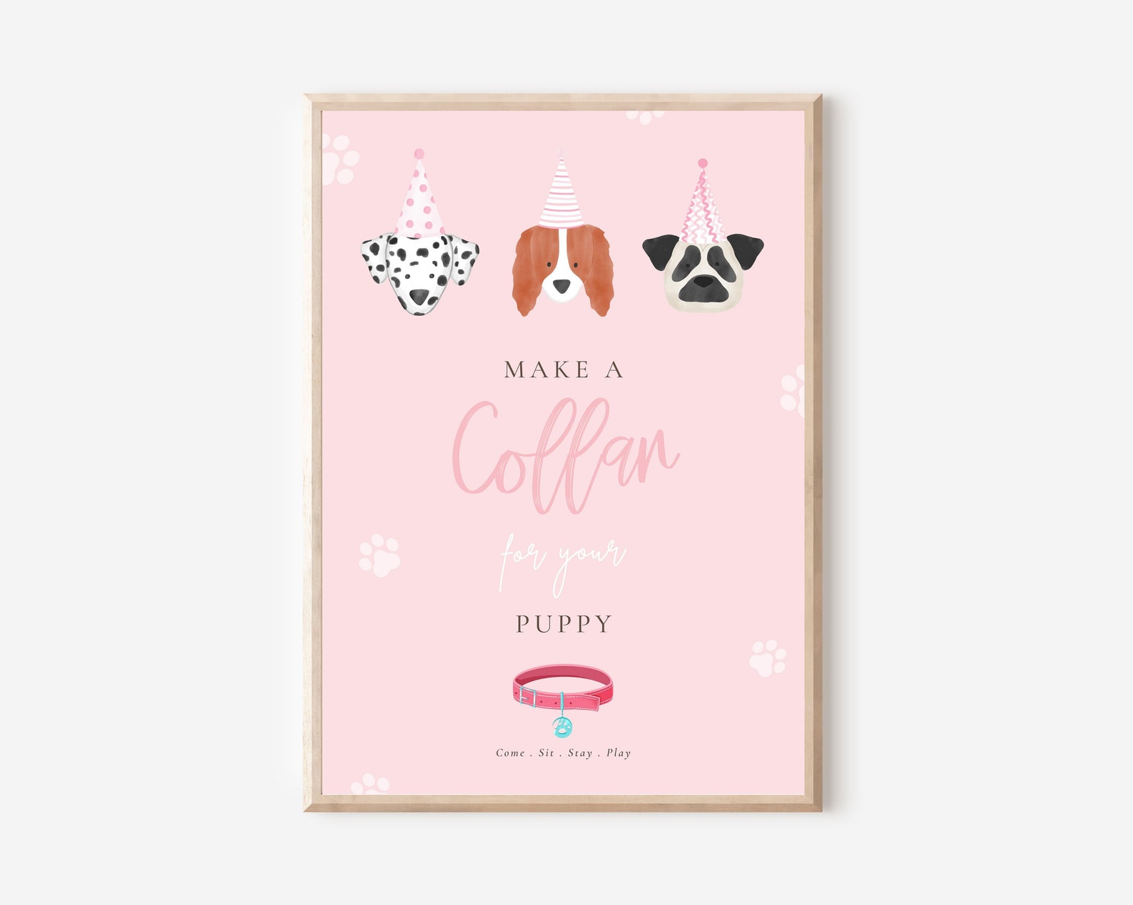 INSTANT DOWNLOAD Make a Collar Sign Printable Dog Birthday - Etsy