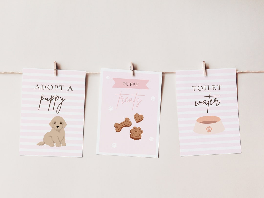 EDITABLE Printable Puppy Party Birthday Signs Bundle Set, Puppy Party ...
