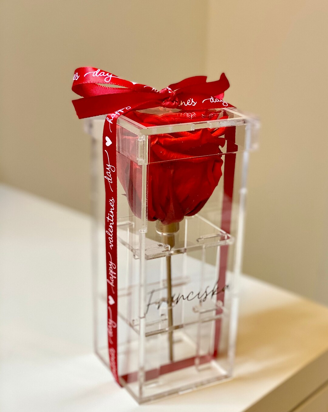 Preserved Rose in Luxe Acrylic Box, Acrylic Rose Box, Eternal Roses ...