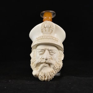 Long Stem Captain Pipe, Personalized Captain Pipe, Meerschaum Pipe ...