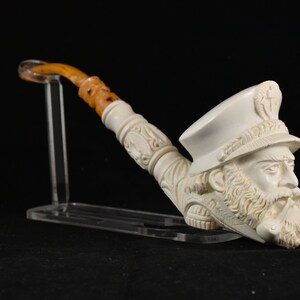 Long Stem Captain Pipe, Personalized Captain Pipe, Meerschaum Pipe ...