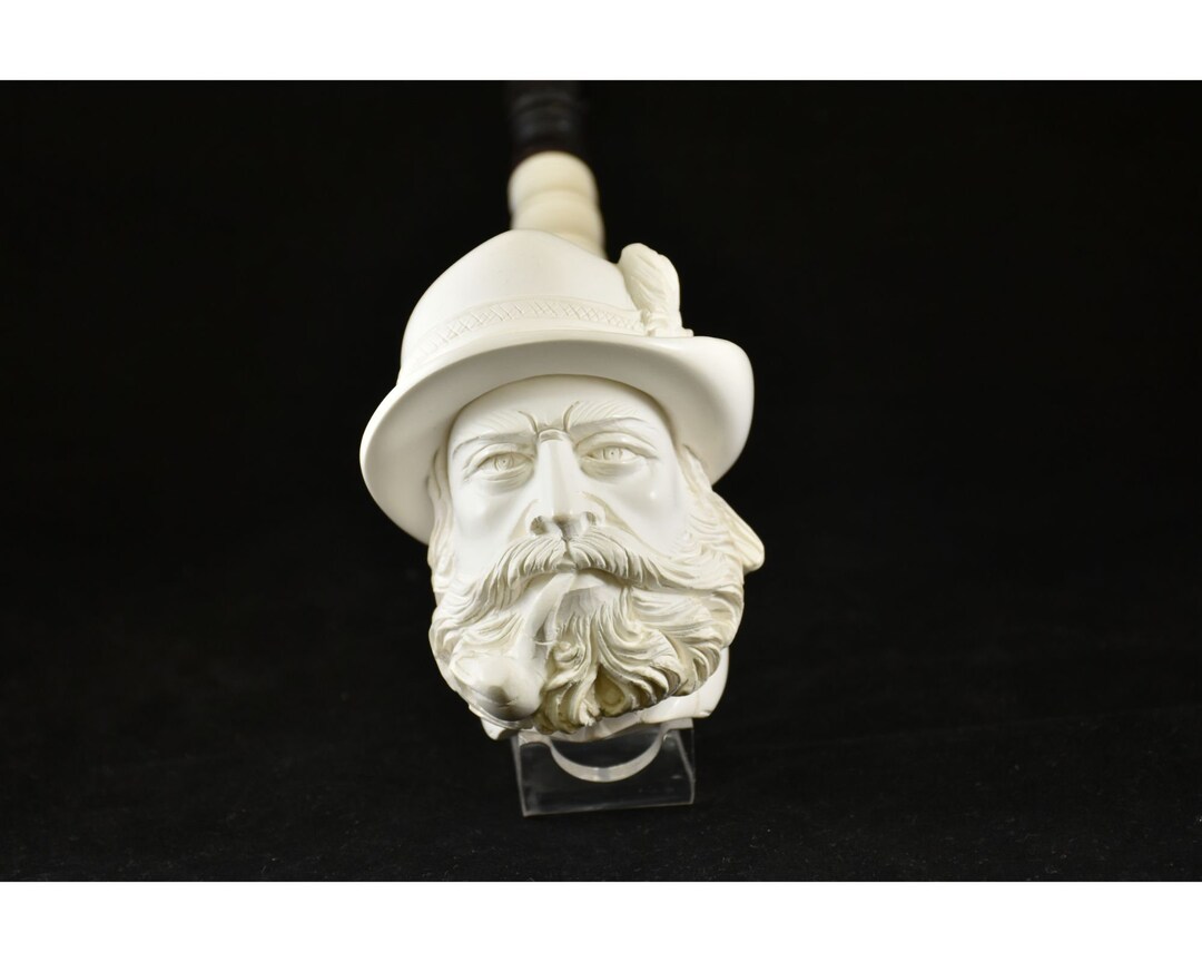 LARGE Bearded Man Pipe, Man Smoking Pipe, Meerschaum Pipe, Handmade ...