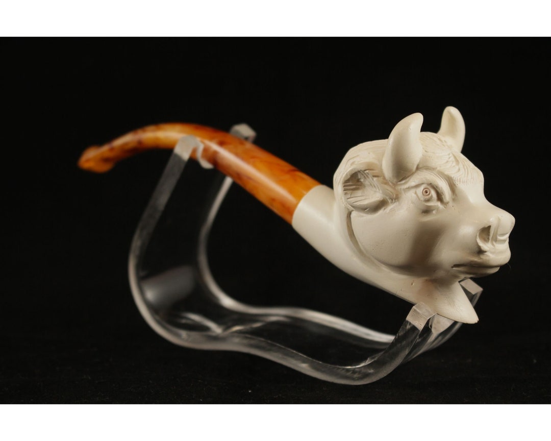 Cow Meerschaum Pipe, Bull Pipe, Buffalo Pipe, Bison Pipe, Handmade ...