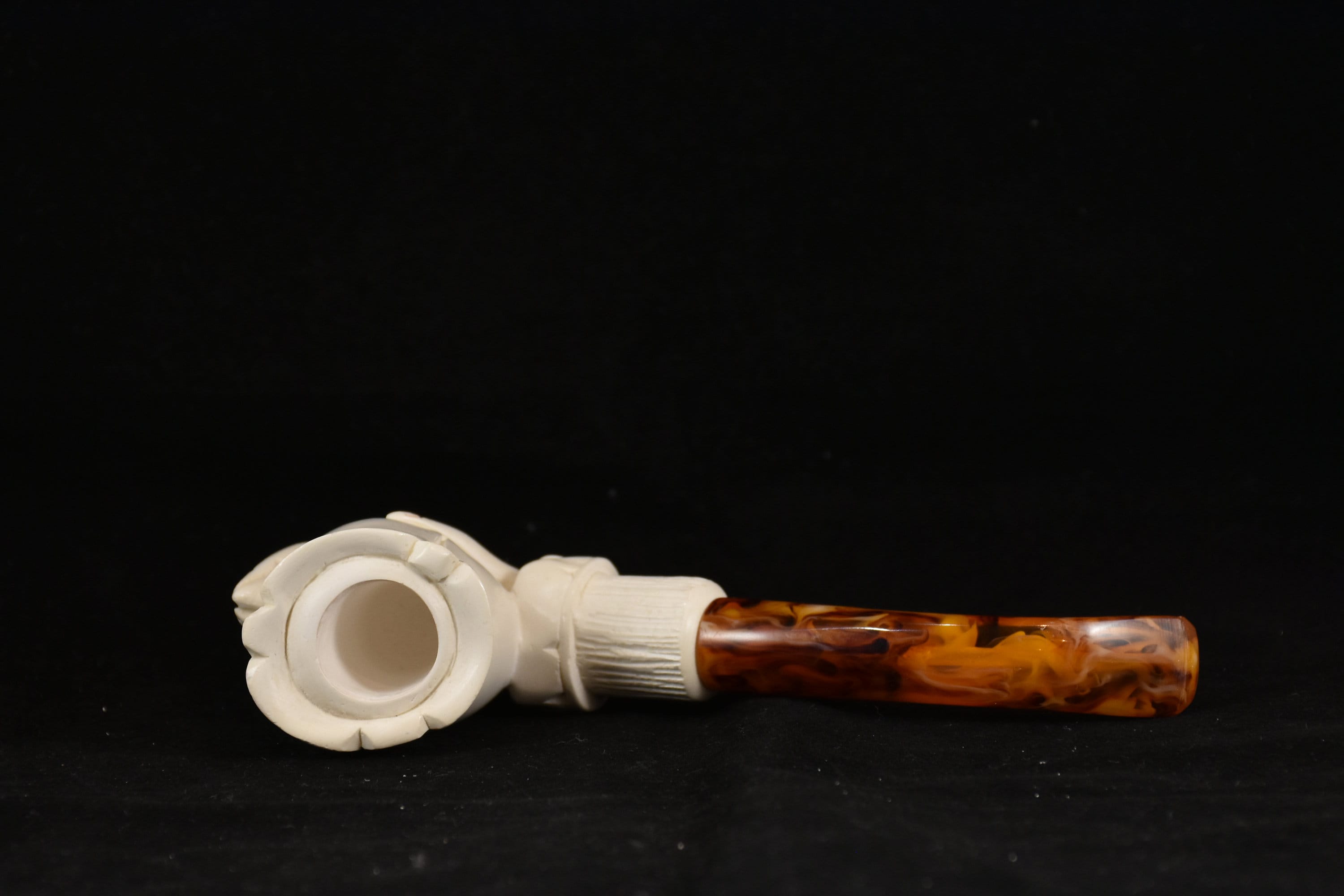 Smooth Pipe With a Rose in a Hand Handmade Meerschaum Pipes - Etsy