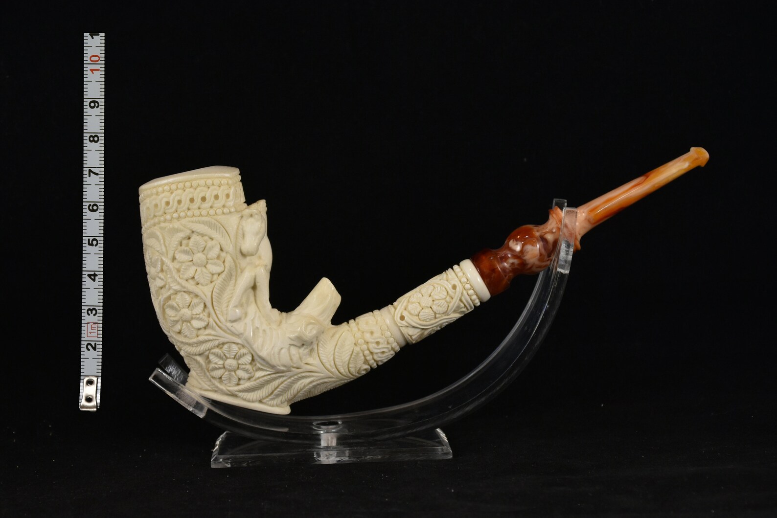 Embossed Floral With Horse Figure Pipe Meerschaum Pipe - Etsy