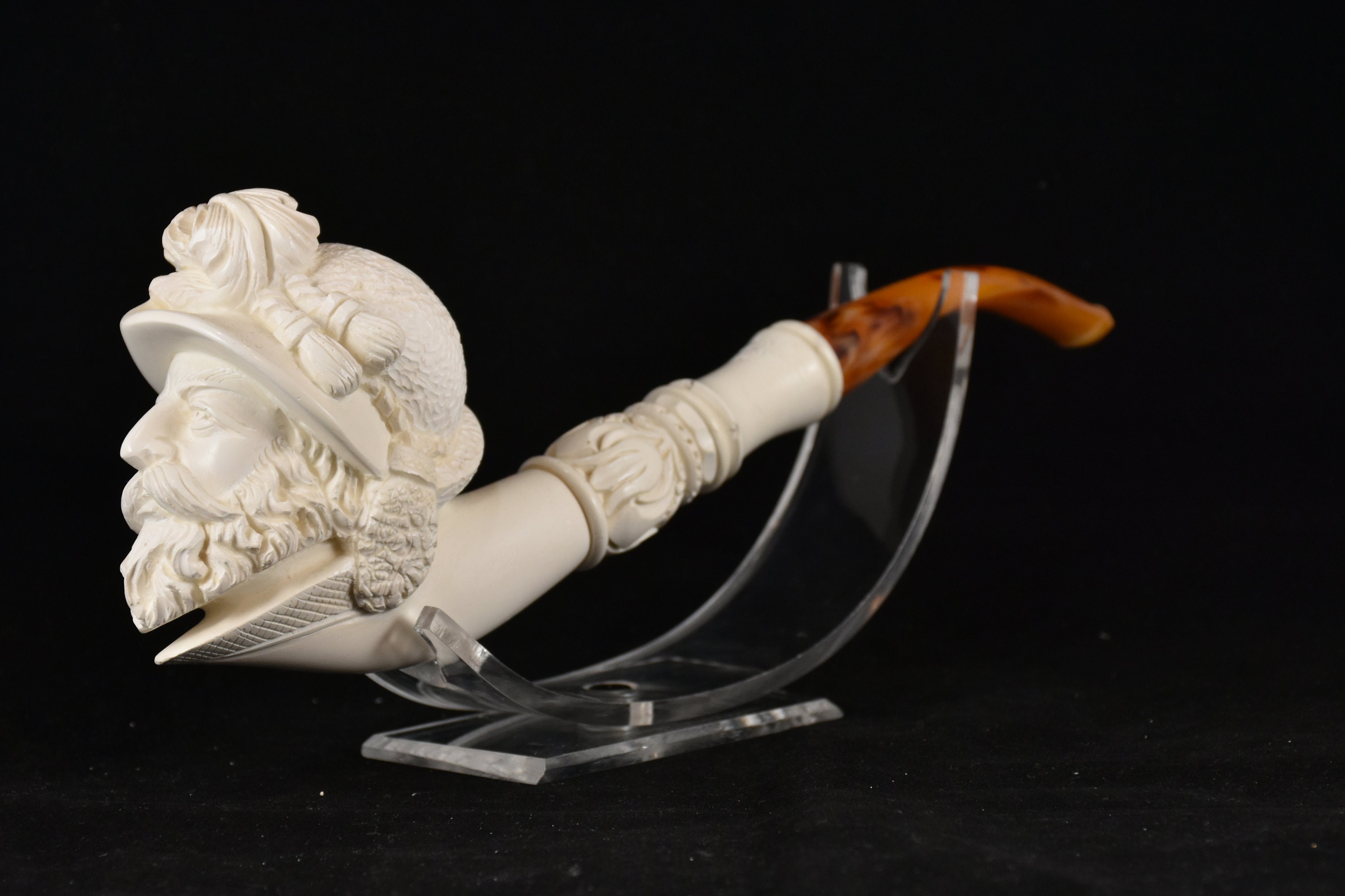 Long Stem Artist Meerschaum Pipe Artist Pipe Unsmoked Block - Etsy