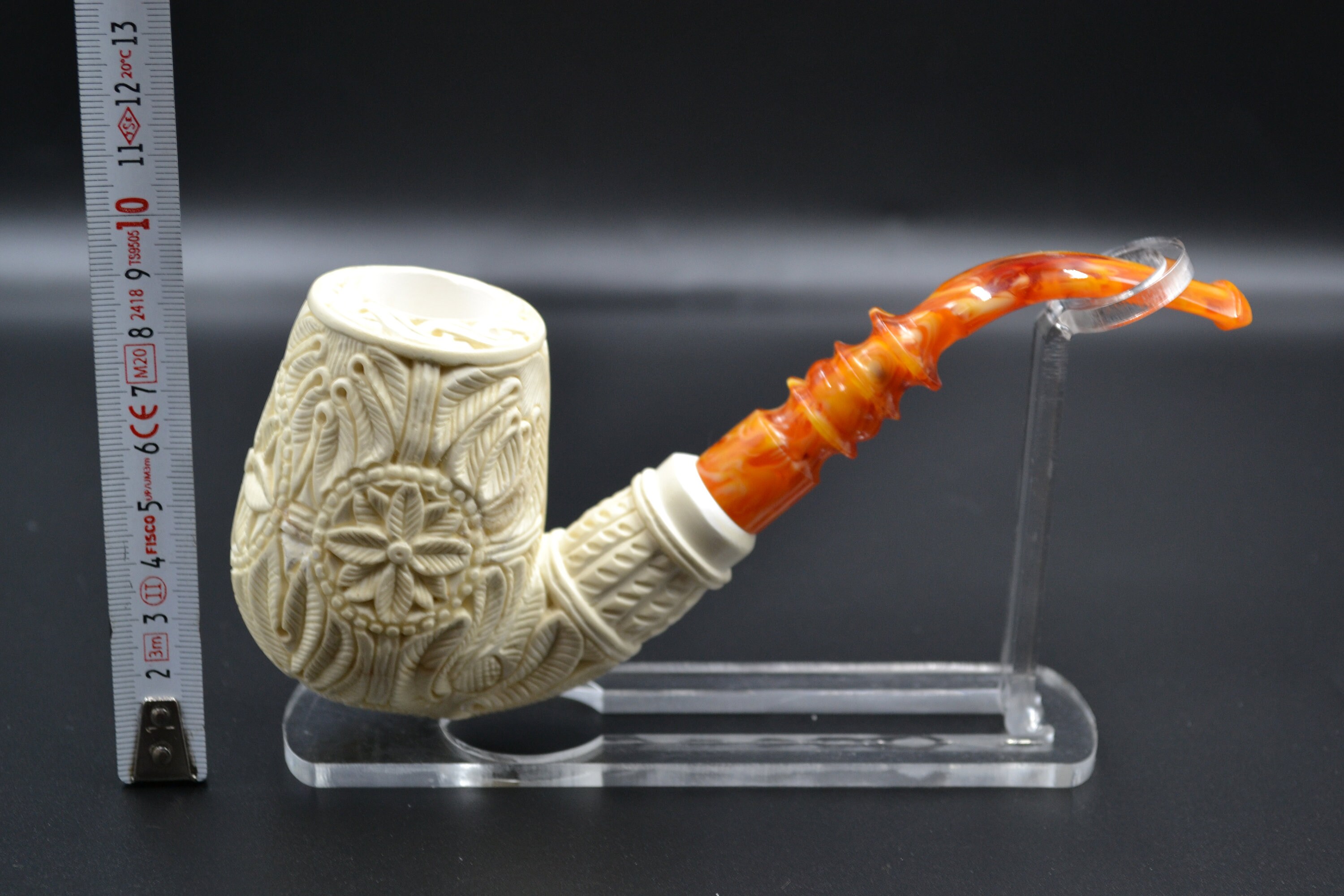 Embossed Floral Pipe, Block Meerschaum Pipe, Handmade Pipe, Gift Pipe ...