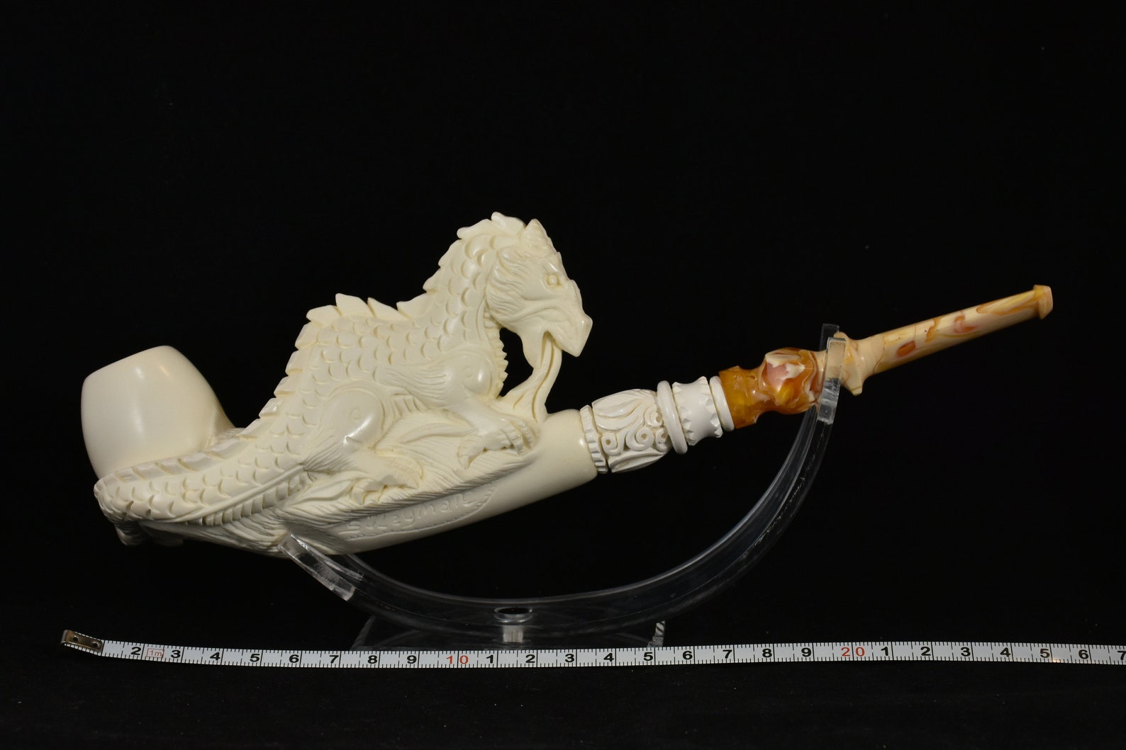 CUSTOMISED Dragon Pipe, DragoLong Stem Dragon Meerschaum Pipe ...