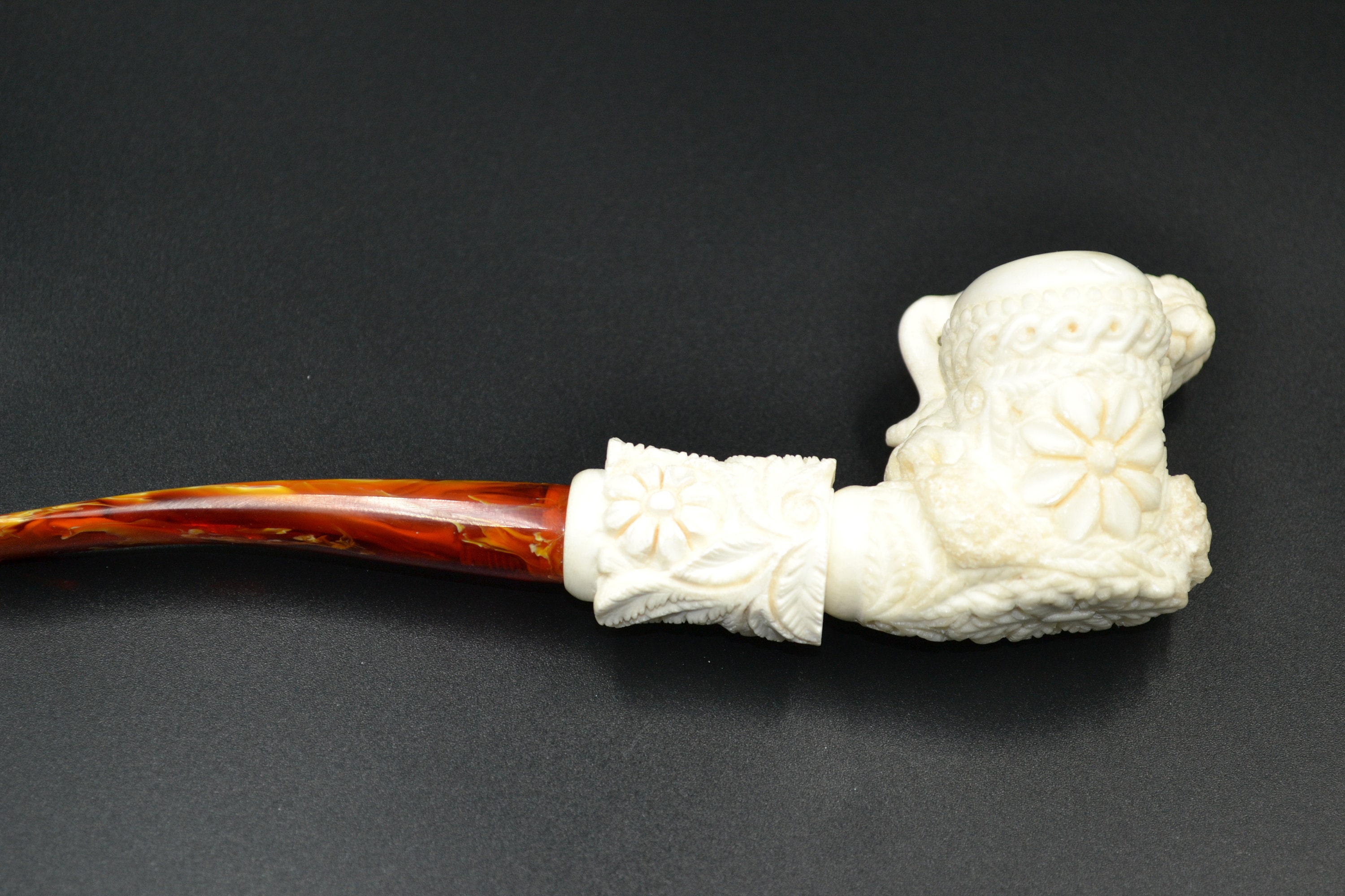 Embossed Floral Lion Pipe Lion Pipe Meerschaum Pipe - Etsy