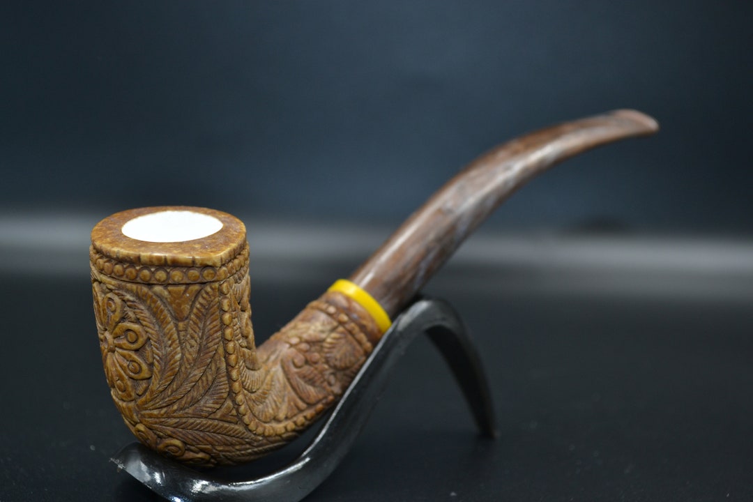 Vintage Style Pipe, Embossed Floral Pipe, Handmade Pipe, Meerschaum ...
