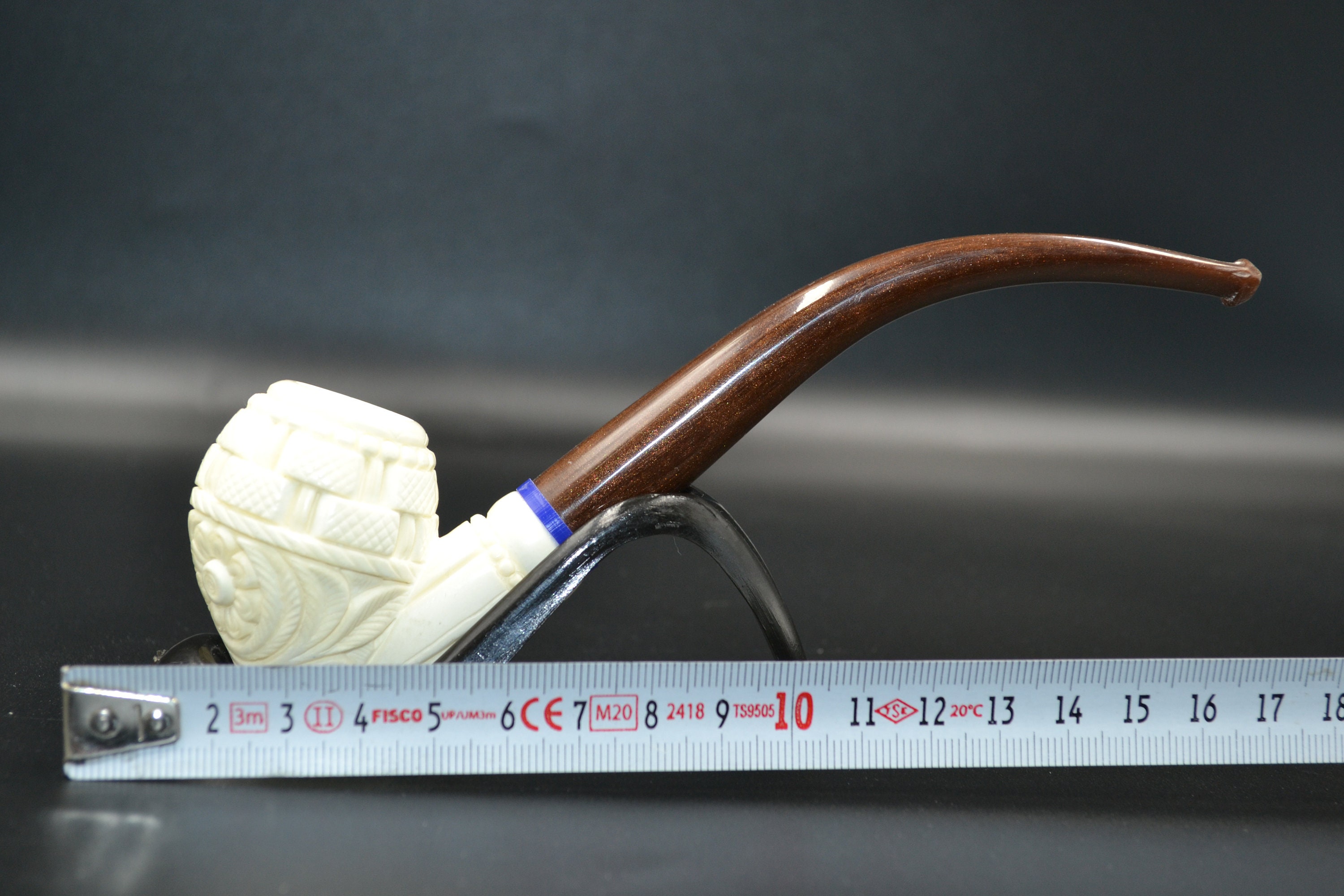 Embossed Floral Pipe, Long Stem Pipe, Handmade Pipe, Block Meerschaum ...