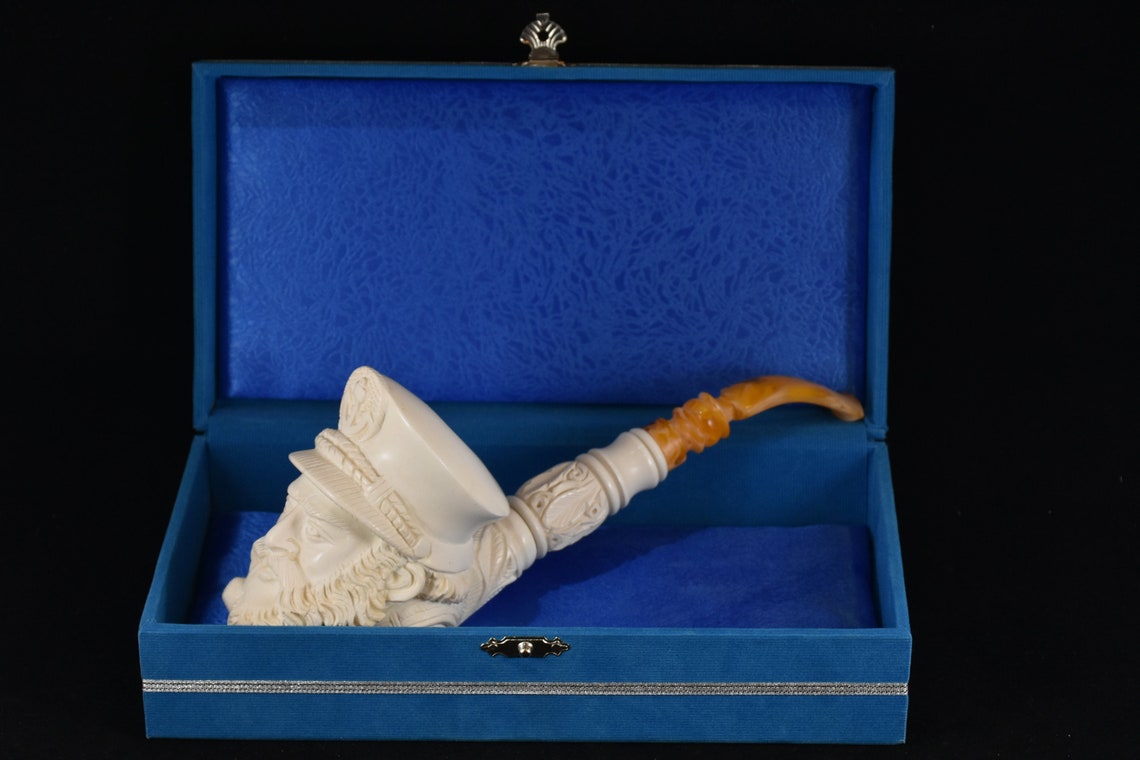 Long Stem Captain Pipe Personalized Captain Pipe Meerschaum - Etsy