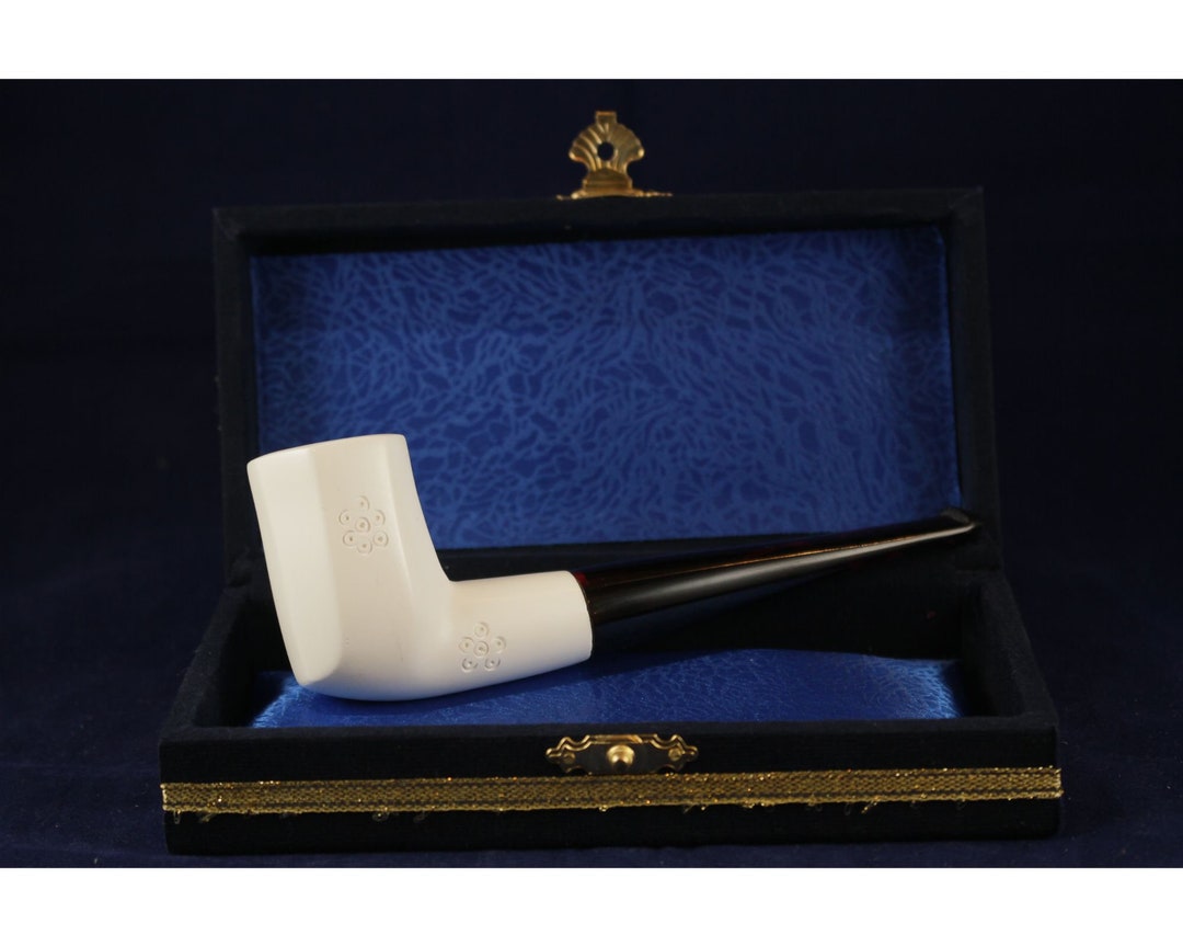 Embossed Floral Meerschaum Pipe, Embossed Floral Pipe, Straight Stem ...