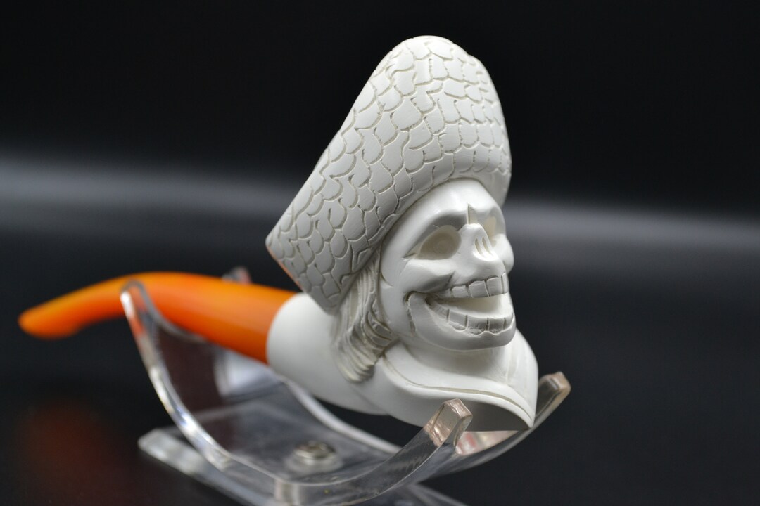 Captain Skull Pipe, Death's Head Meerschaum Pipe, Handmade Meerschaum ...