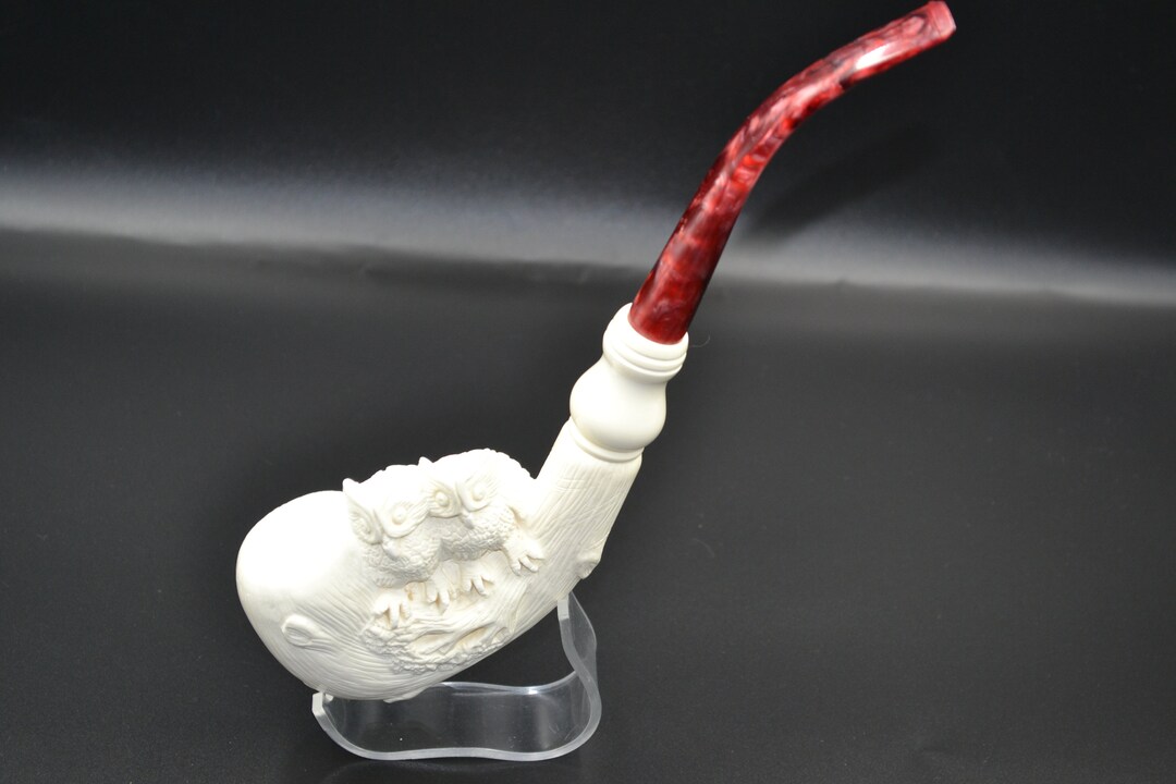 2 Owls Pipe, Owl Pipe, Meerschaum Pipe, Handmade Meerschaum Pipes ...