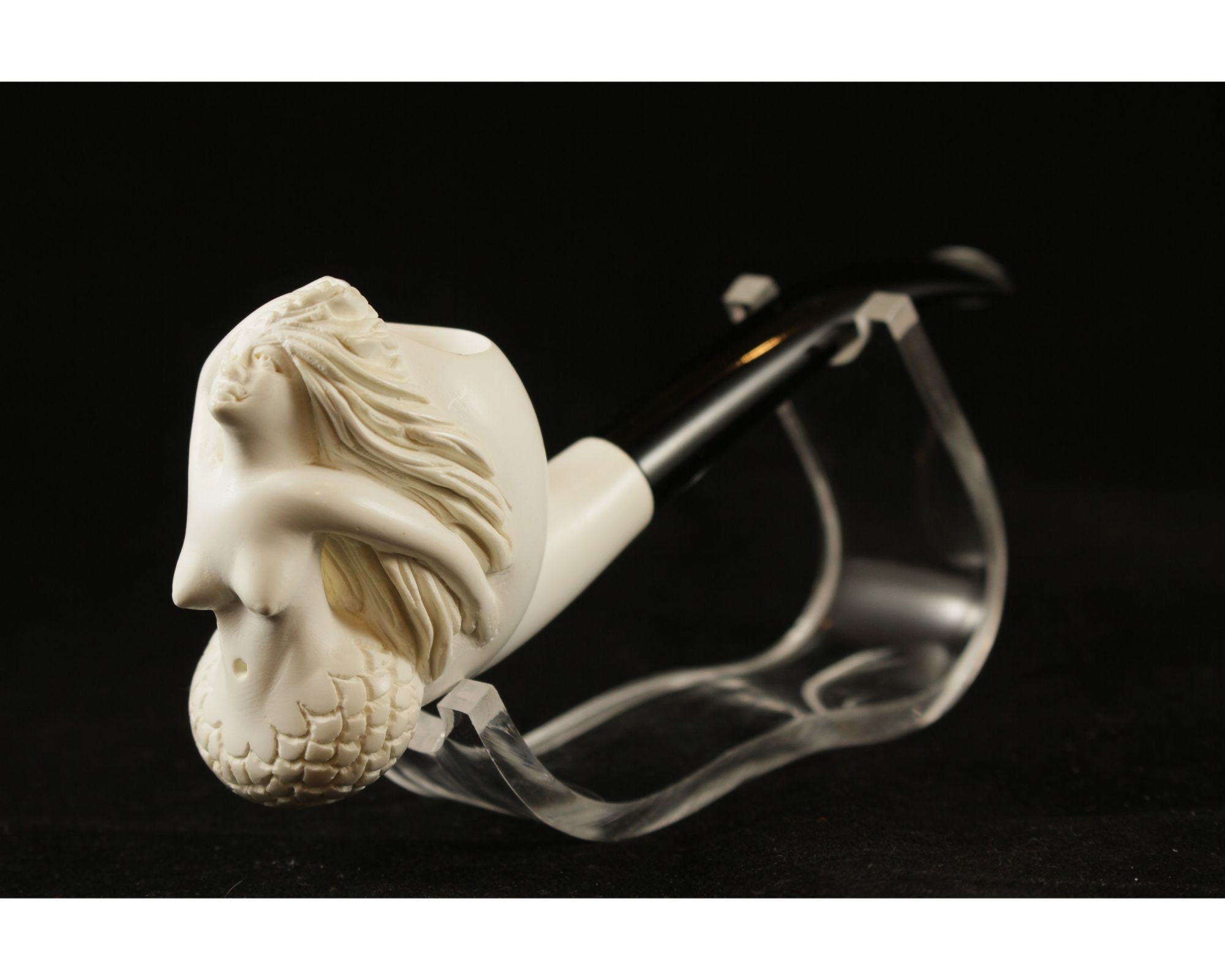 Mermaid Pipe, Unsmoked Block Meerschaum, Meerschaum Pipe, Artisan Pipes ...