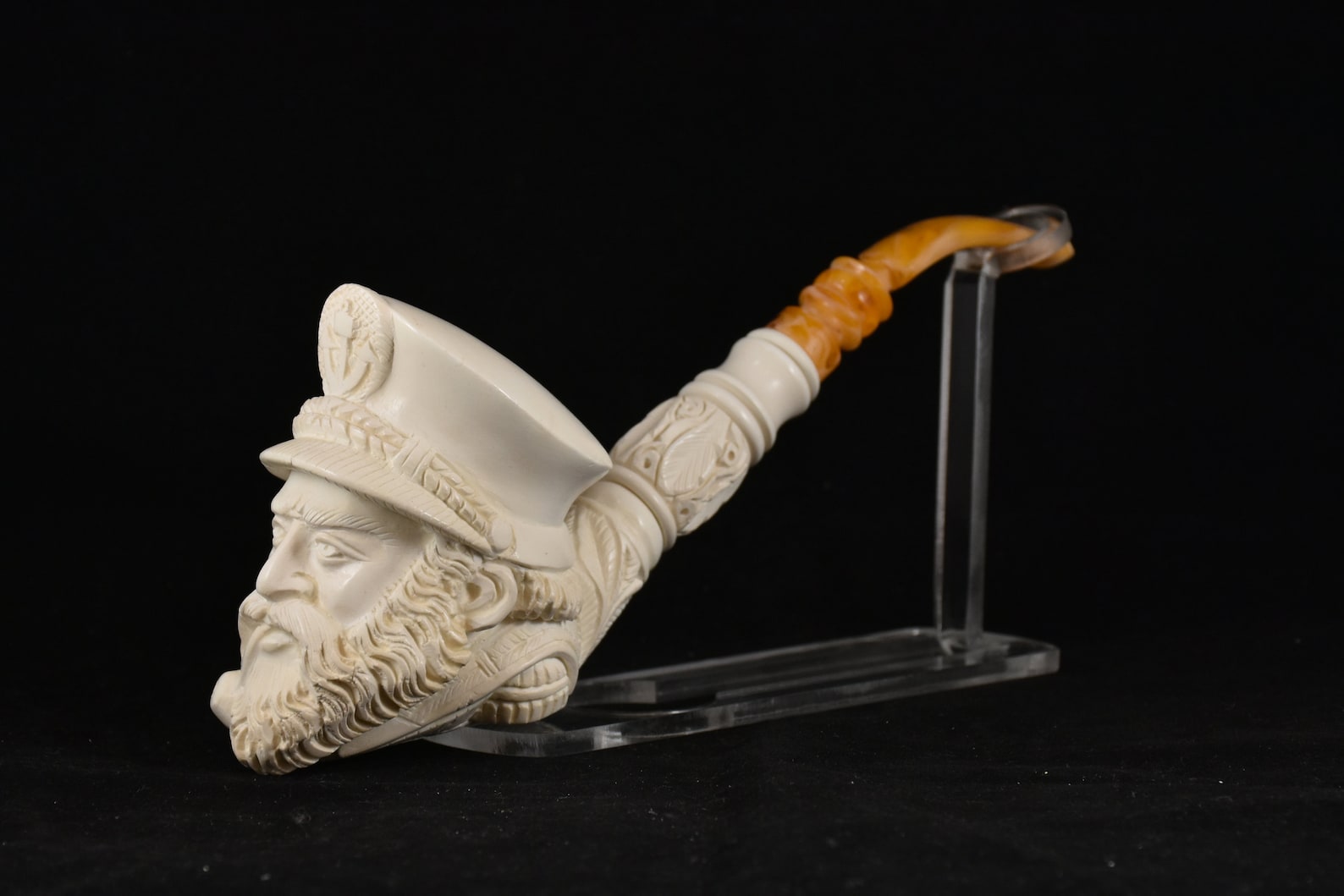 Long Stem Captain Pipe Personalized Captain Pipe Meerschaum - Etsy