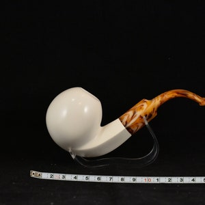 Bowl Smooth Pipe, Half Bent Smooth Pipe, Meerschaum Pipe, Handmade ...