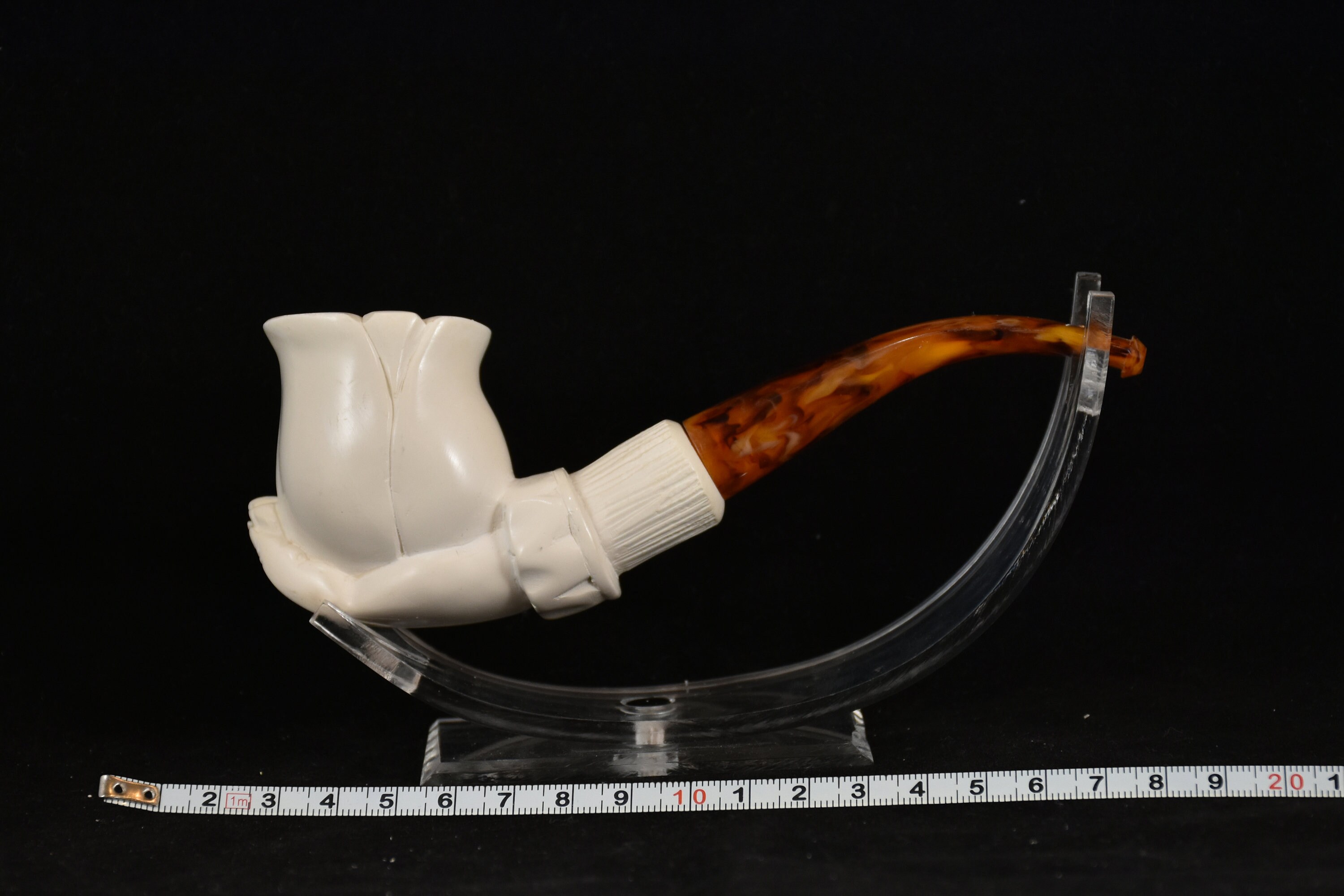 Smooth Pipe With a Rose in a Hand Handmade Meerschaum Pipes - Etsy