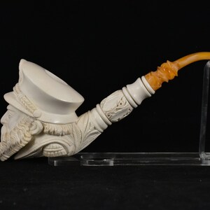 Long Stem Captain Pipe, Personalized Captain Pipe, Meerschaum Pipe ...