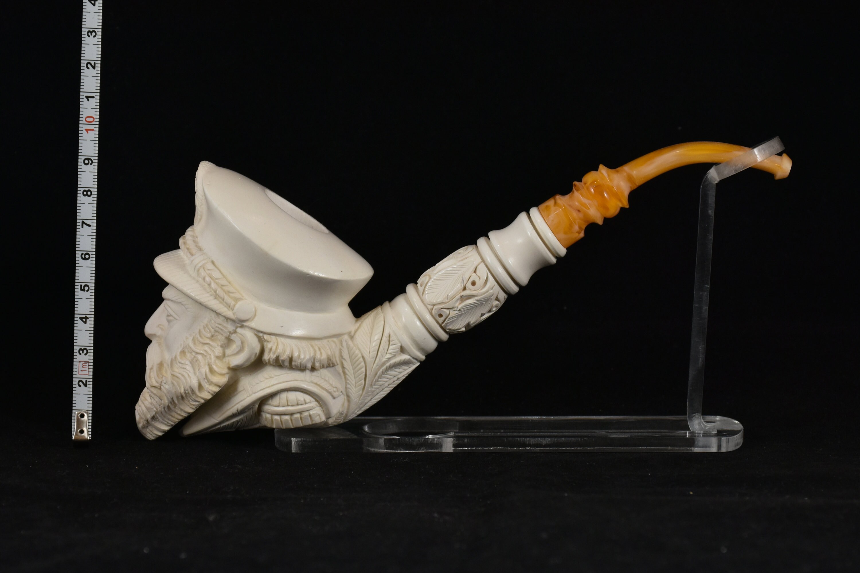 Long Stem Captain Pipe, Personalized Captain Pipe, Meerschaum Pipe ...