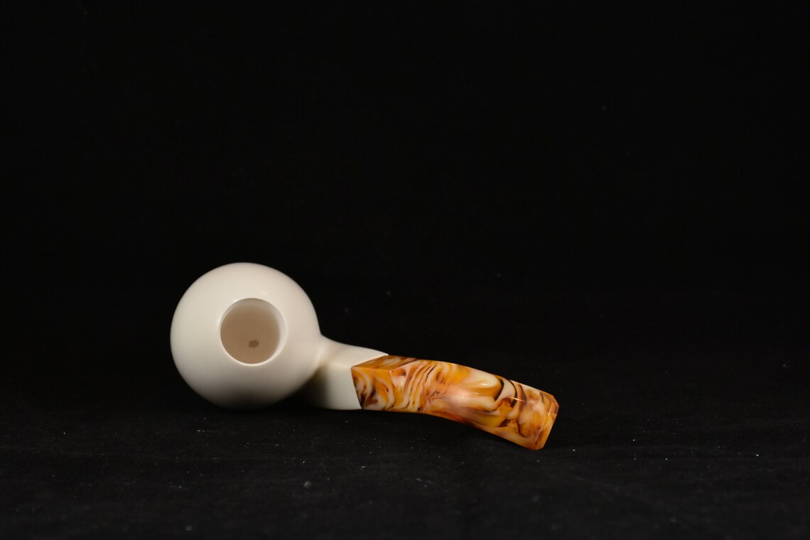 Bowl Smooth Pipe Half Bent Smooth Pipe Meerschaum Pipe - Etsy