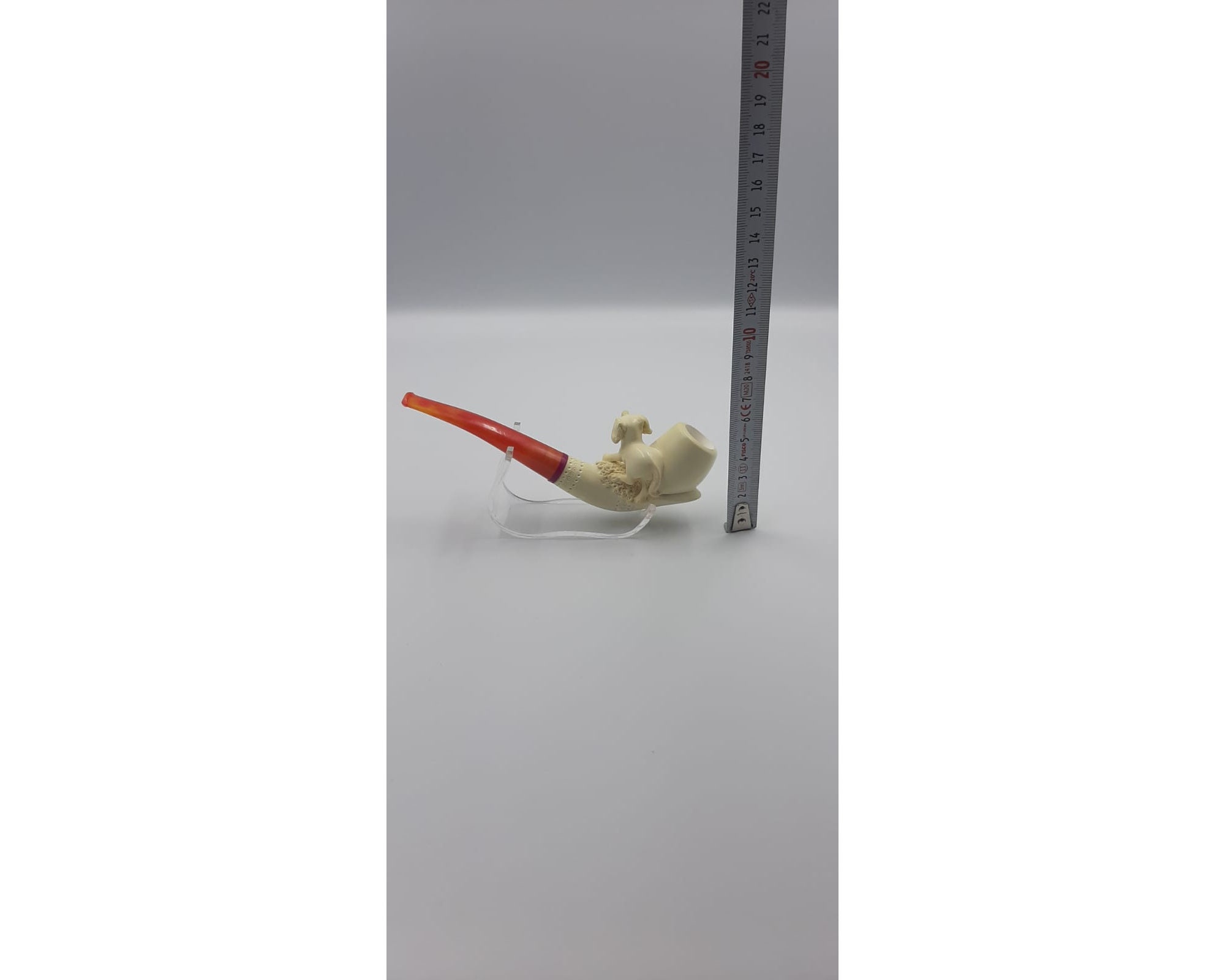 Dog on Smooth Pipe, Meerschaum Pipe, Dog Pipe, Handmade Meerschaum ...