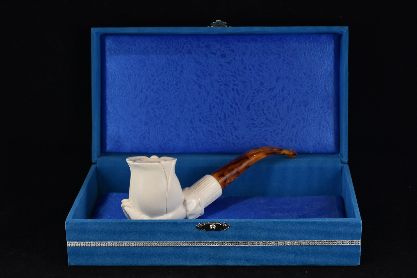 Smooth Pipe With a Rose in a Hand Handmade Meerschaum Pipes - Etsy