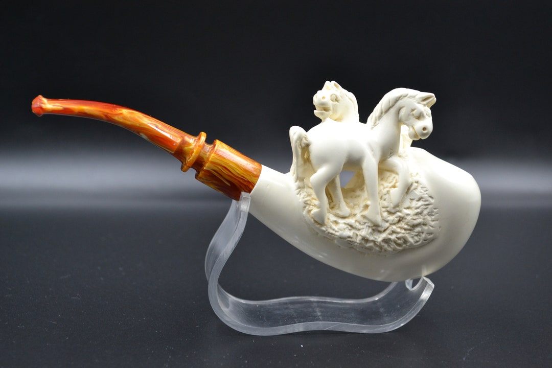 Two Horses Pipe, Horses Pipe, Recehorse Pipe, Racing Horse Pipe, Block ...