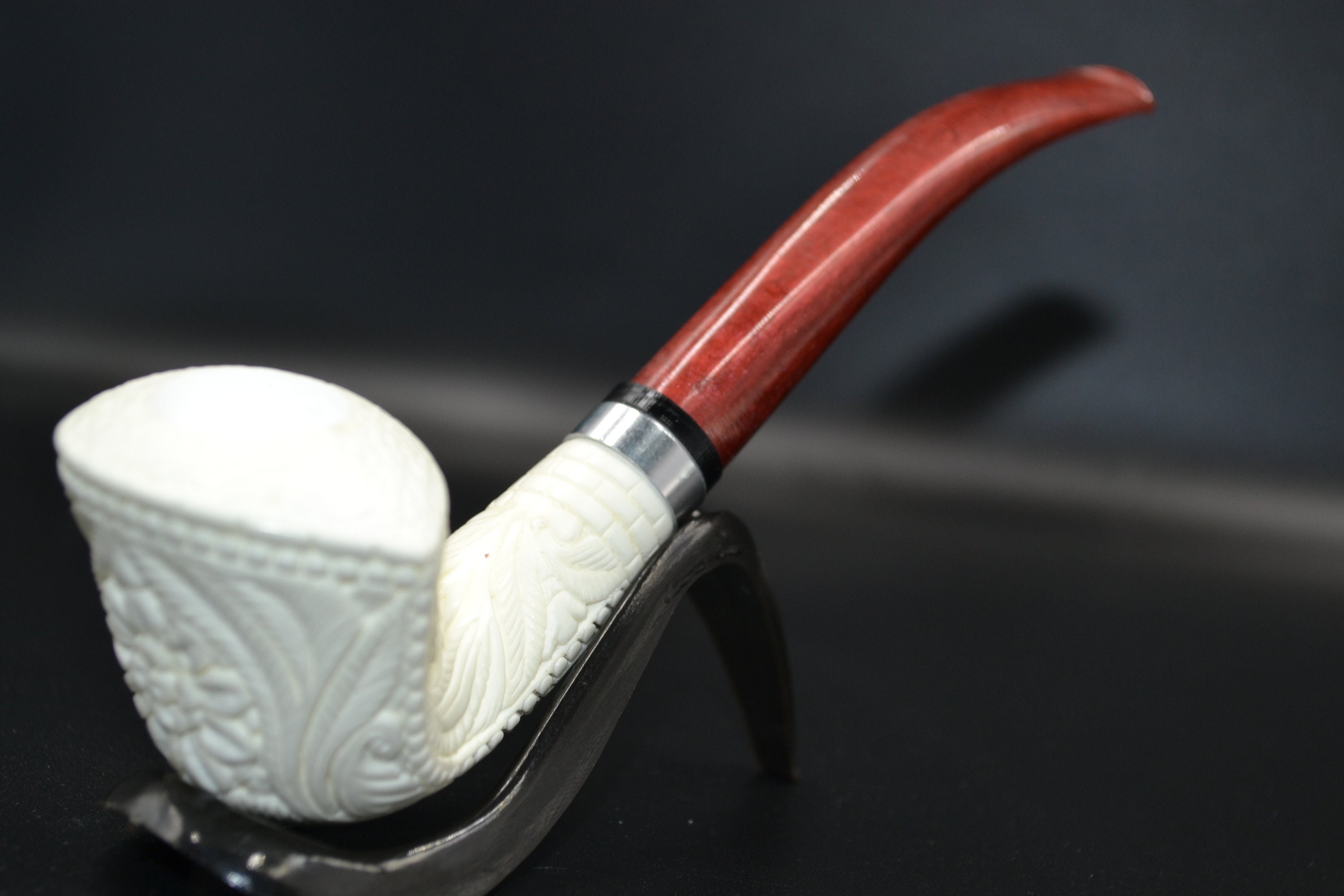 Embossed Floral With Silver Pipe, Embossed Floral Pipe, Meerschaum Pipe ...