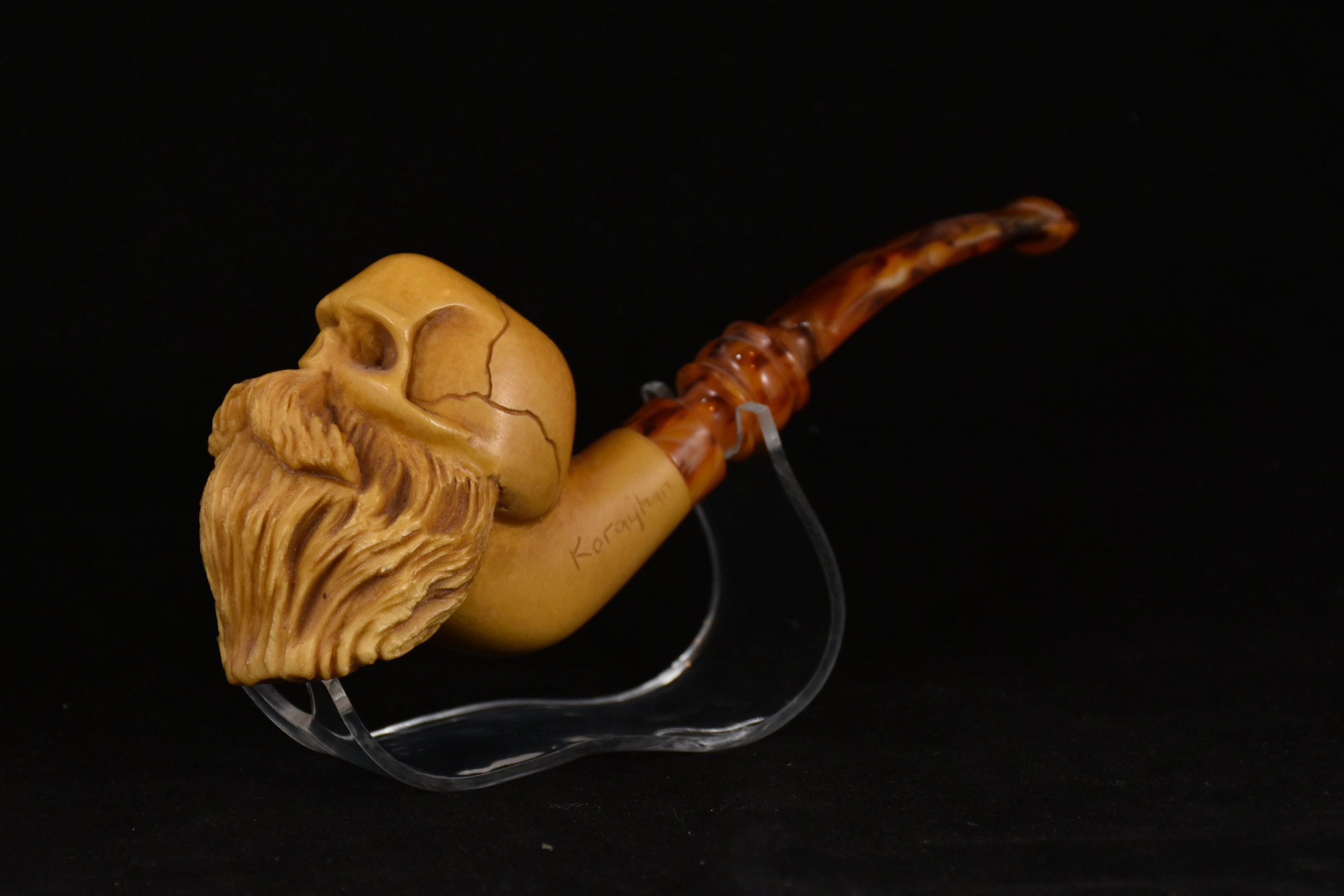 Bearded Skull Pipe Death's Head Pipe Meerschaum Pipe - Etsy.de