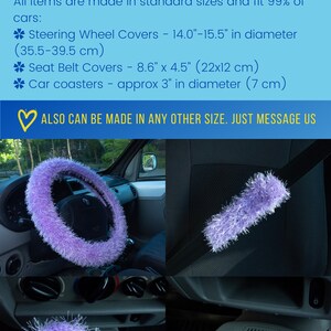 Lavender Minky Fuzzy Steering Wheel Cover for Women, Plush Furry Fluffy ...