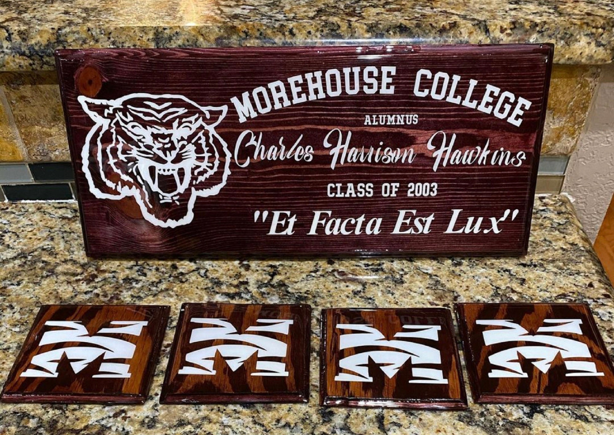 Personalized School Plaque (12in X 24in) and Coaster Set (4in X 4in) - Etsy