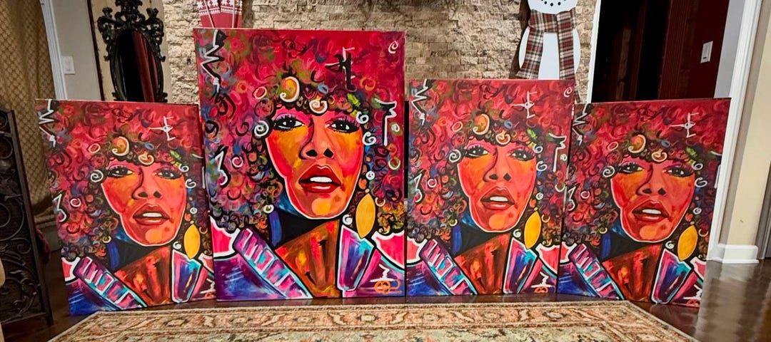 Beautiful Whitney Houston Influence Pop Realism ART Canvas Prints With ...