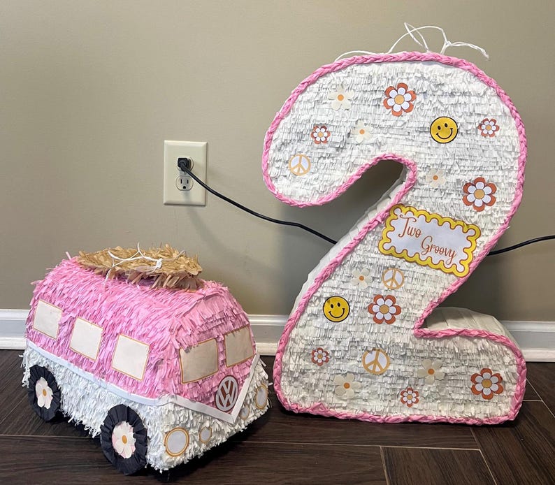 Number 2 Pinata Two Groovy Pinata 23x16x4 - Etsy