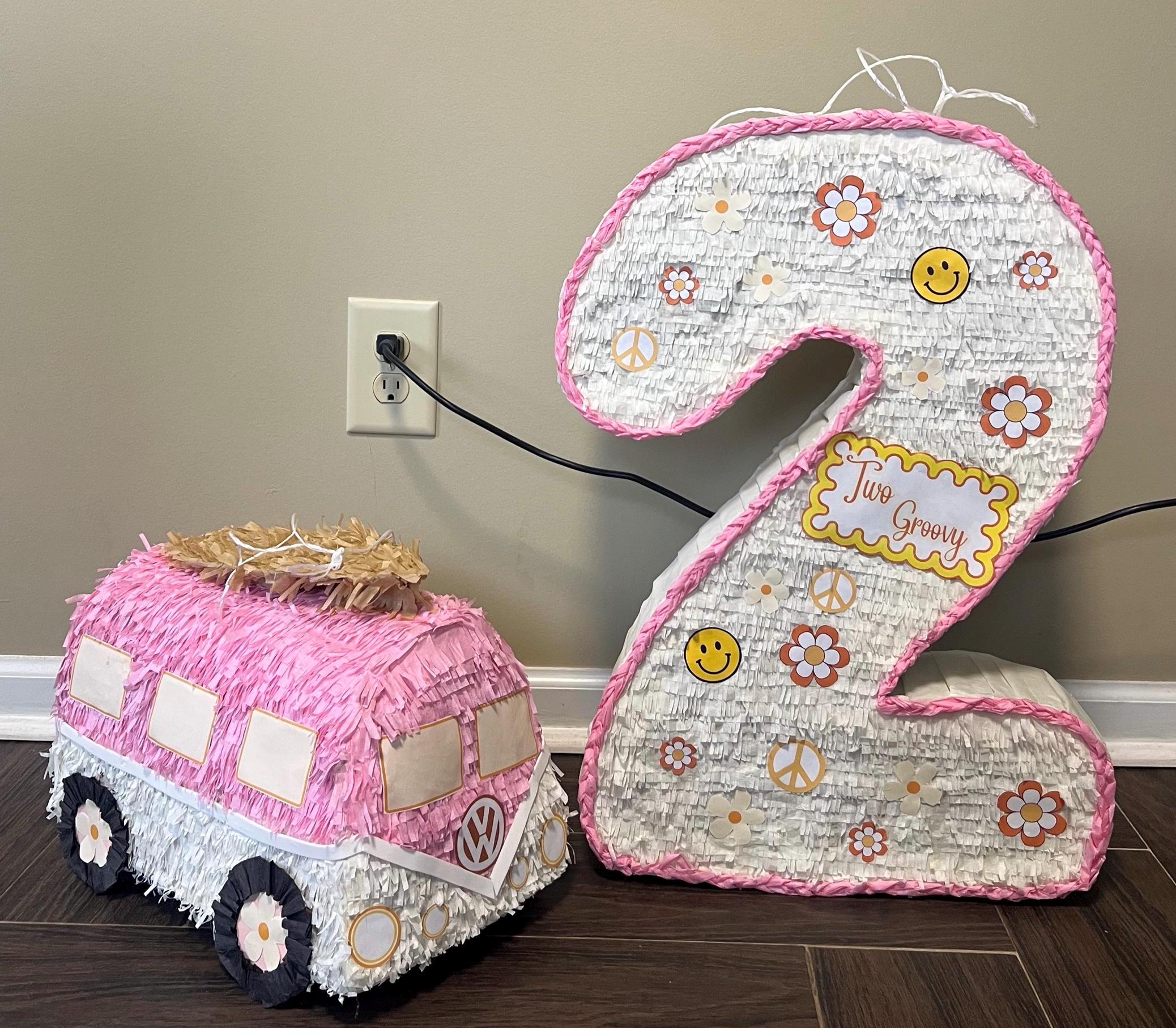 Number 2 Pinata Two Groovy Pinata 23x16x4 - Etsy