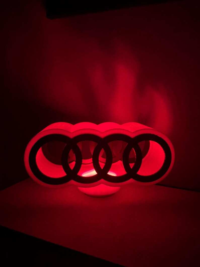 3D Printed Audi Rings LED Desk Lamp | Car Enthusiast Gift - Etsy