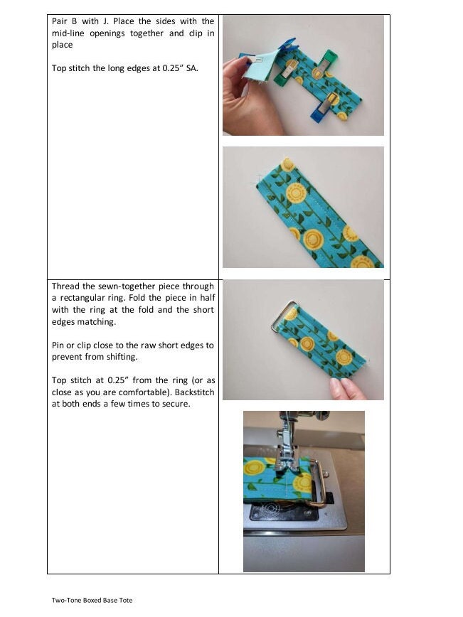 Tote Bag PDF Sewing Pattern. Two Tones. Three Fabrics. Easy to Follow ...