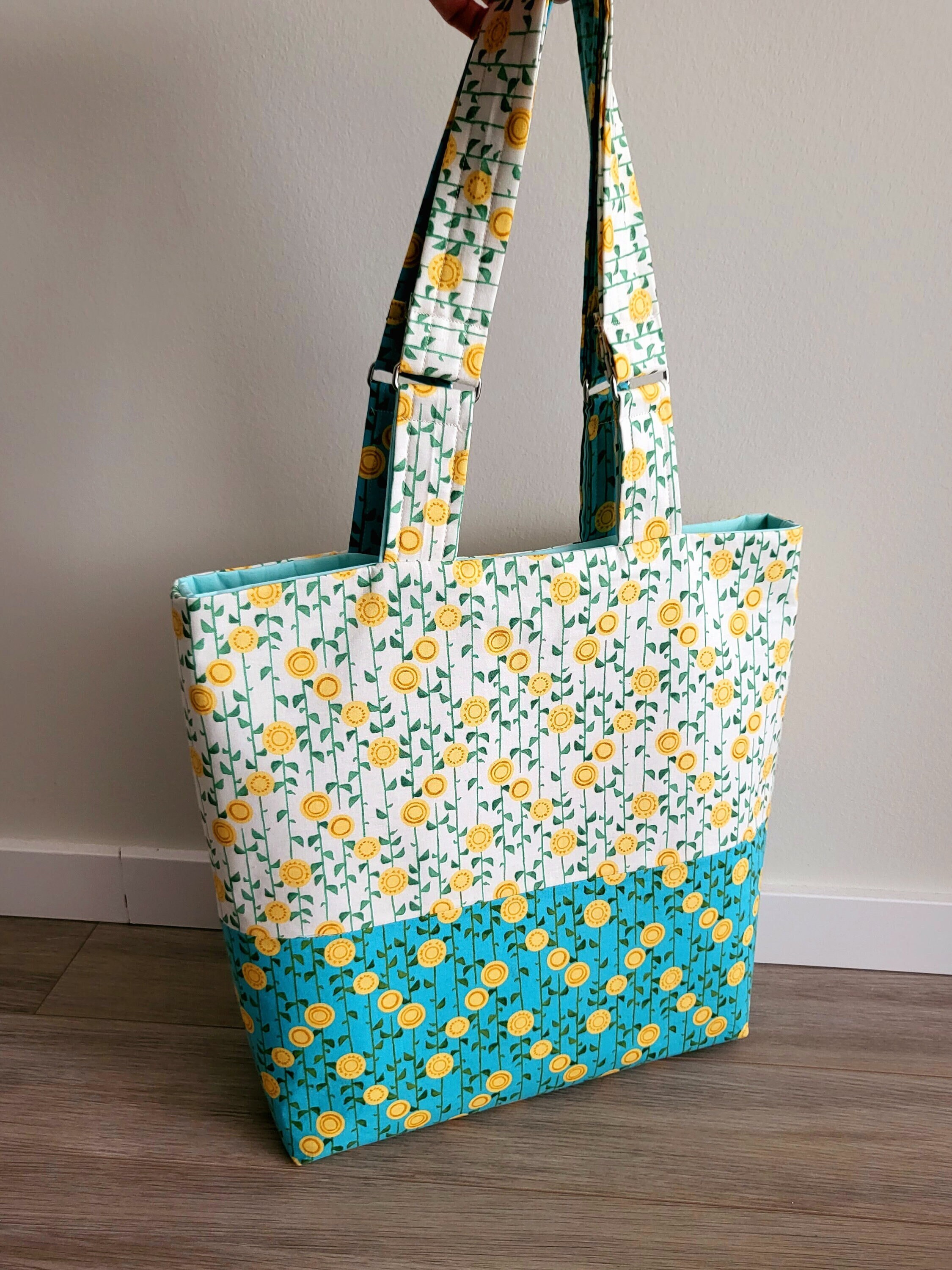 Tote Bag PDF Sewing Pattern. Two Tones. Three Fabrics. Easy to Follow ...